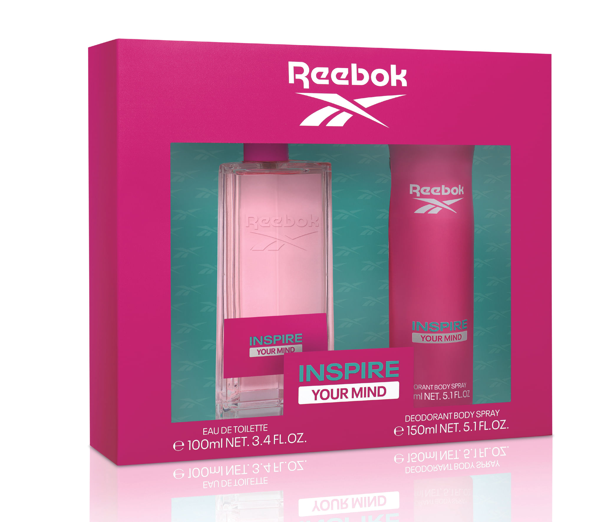 Reebok Inspire Your Mind Set EDT 100 ml + Body Spray 150 ml Fem