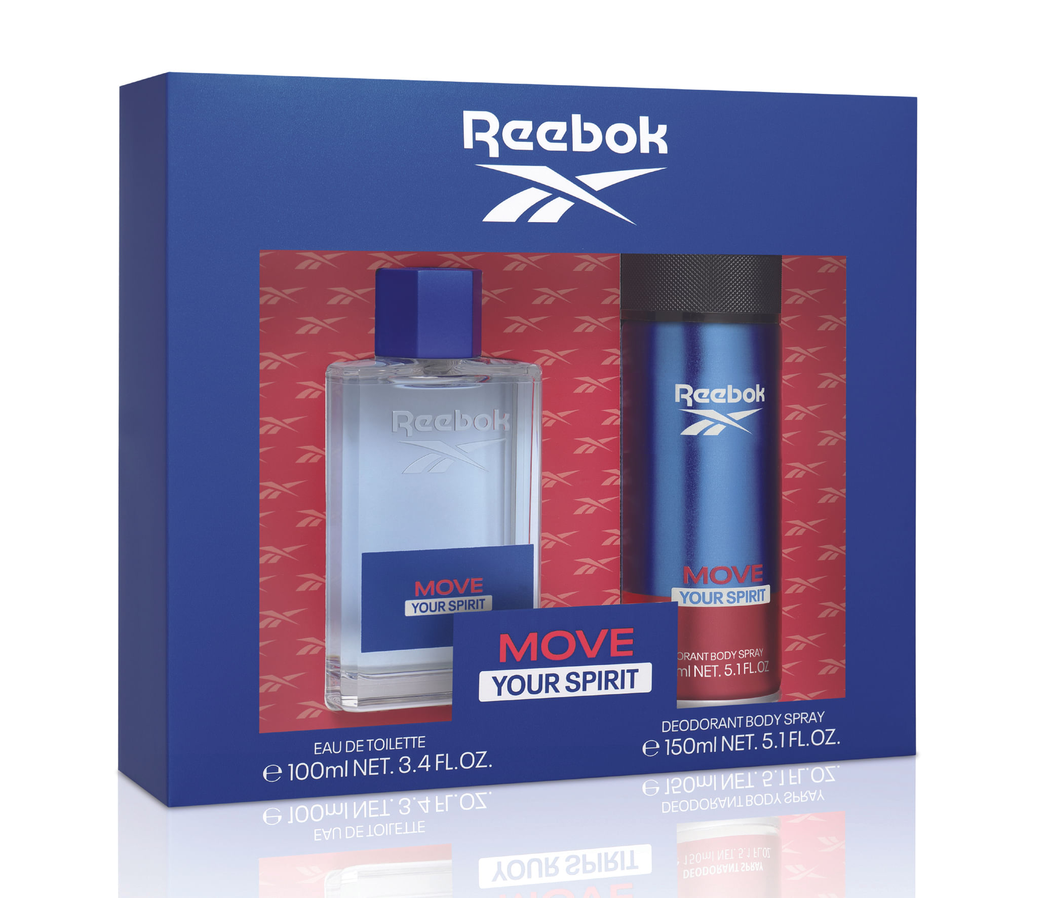 Reebok Move Your Spirit Set EDT 100 ml + Body Spray 150 ml Masc