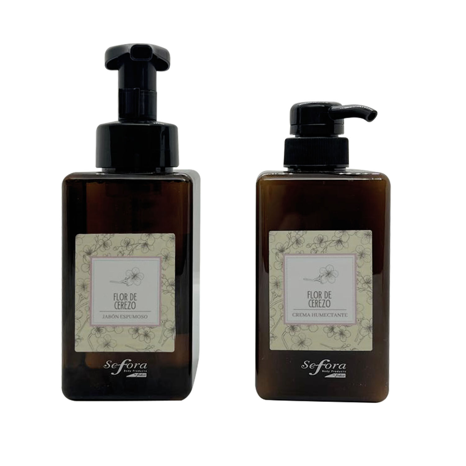 Kit Sefora Jabon Espumoso x 450ml + Crema Humectante x 450ml Flor De Cerezo