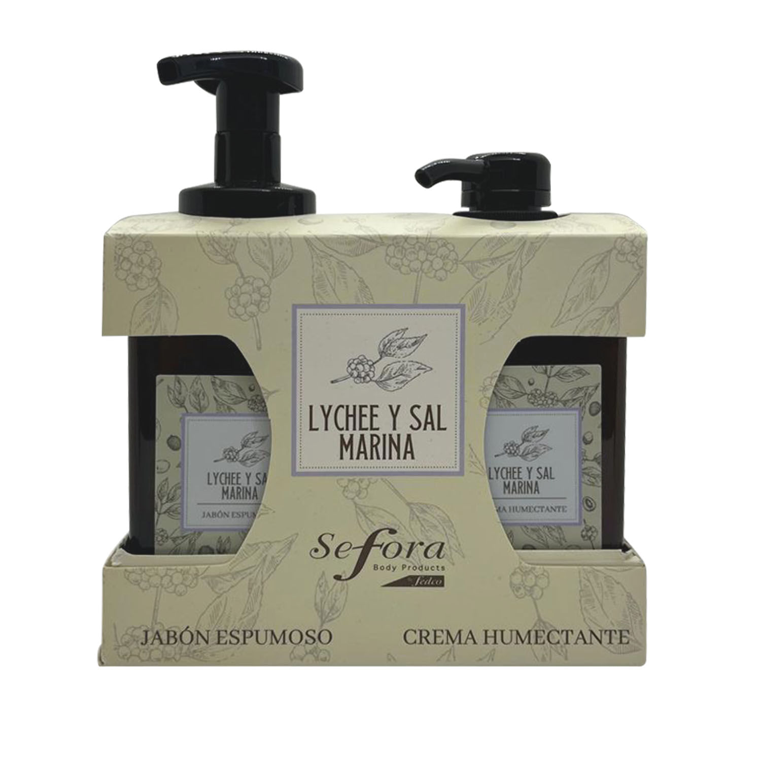 Kit Sefora Jabon Espumoso x 450ml + Crema Humectante x 450ml Lychee Y ...