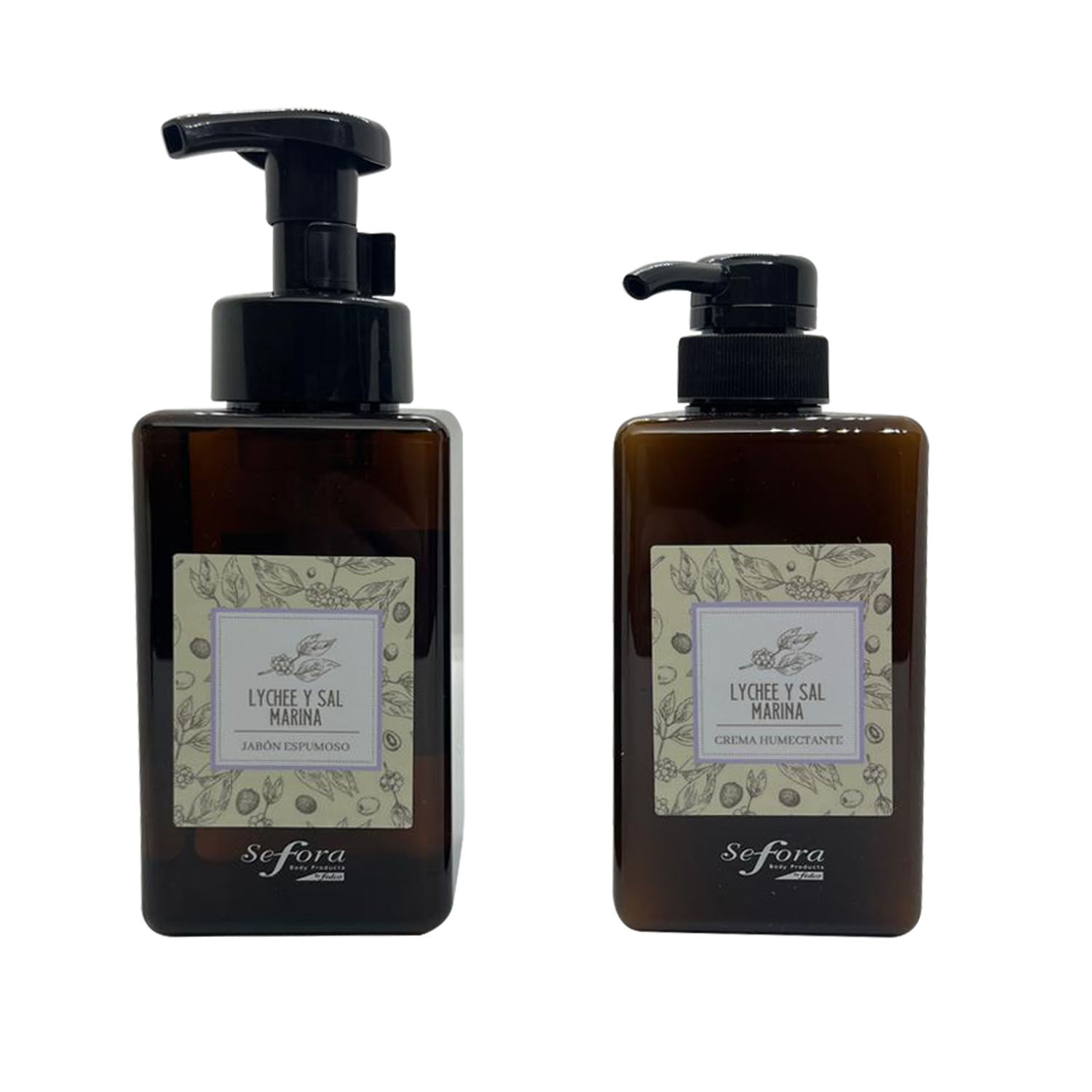 Kit Sefora Jabon Espumoso x 450ml + Crema Humectante x 450ml Lychee Y ...