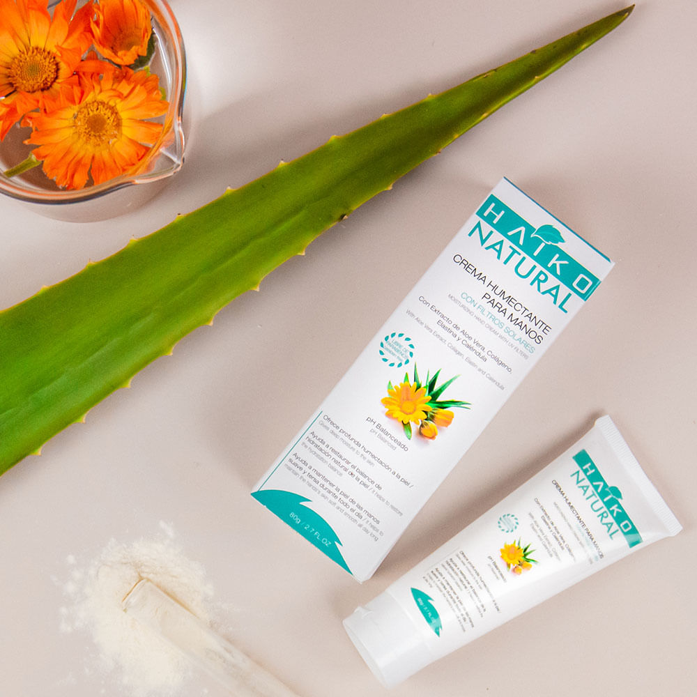 Crema Humectante Para Manos Con Filtros Solares Haiko Natural, 80G